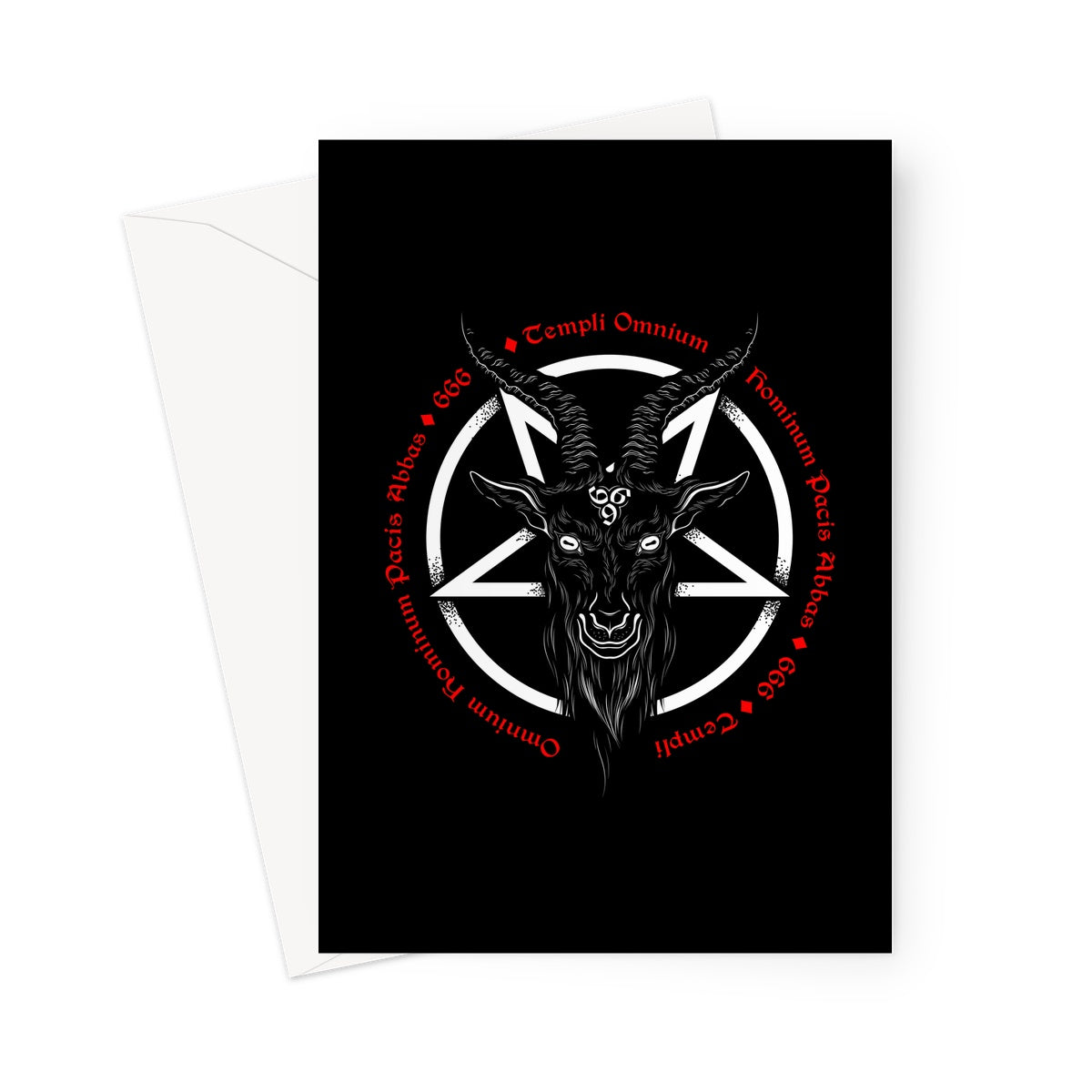 Baphomet 666 Goat Pentagram Greeting Card – Rusty's World